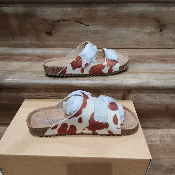 Very G | Shoes | Very G Nwt Womens Double Strap Cow Print Slide | Poshmark